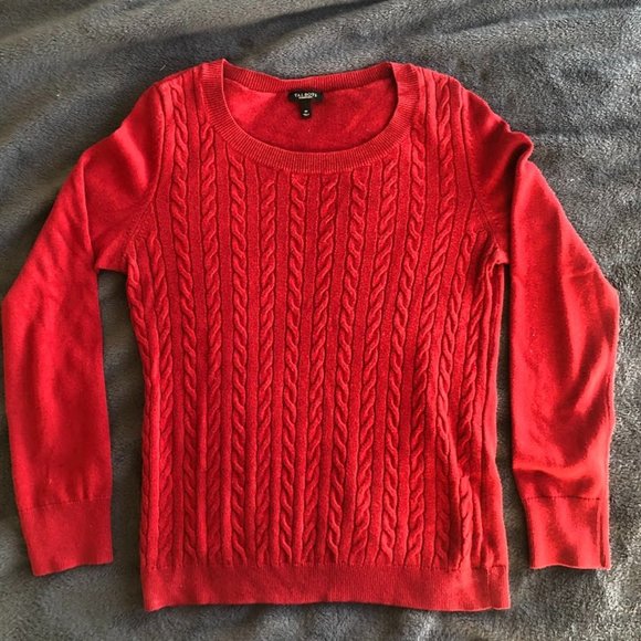 Talbots | Sweaters | Red Talbot Cable Knit Sweater | Poshmark